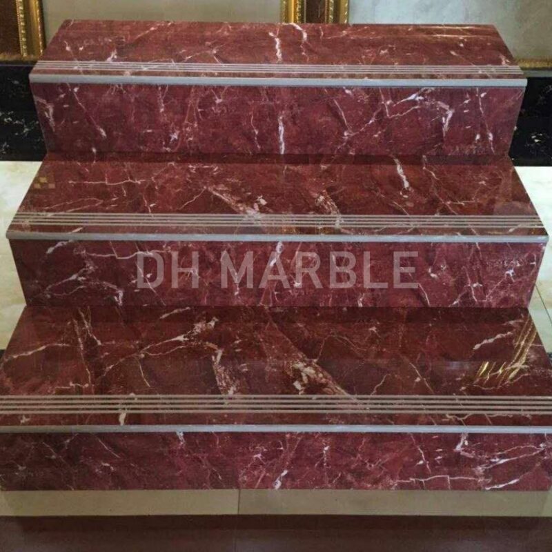 Kırmızı Merdiven Mermer Basamak | Mermer Merdiven Modelleri